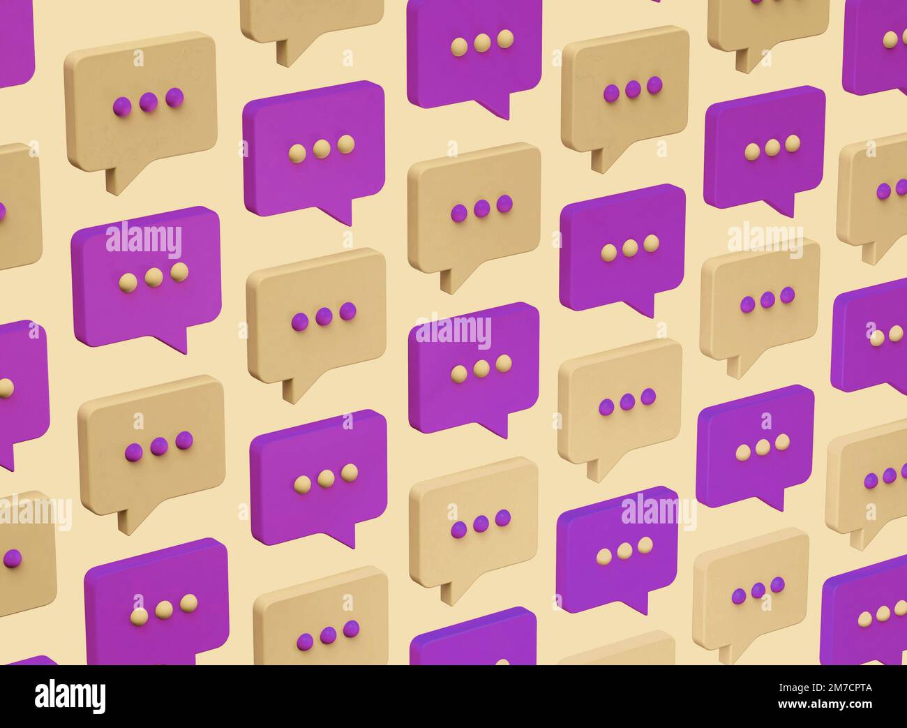 3D illustration of multiple speech bubbles. Speech, conversation 3D ...