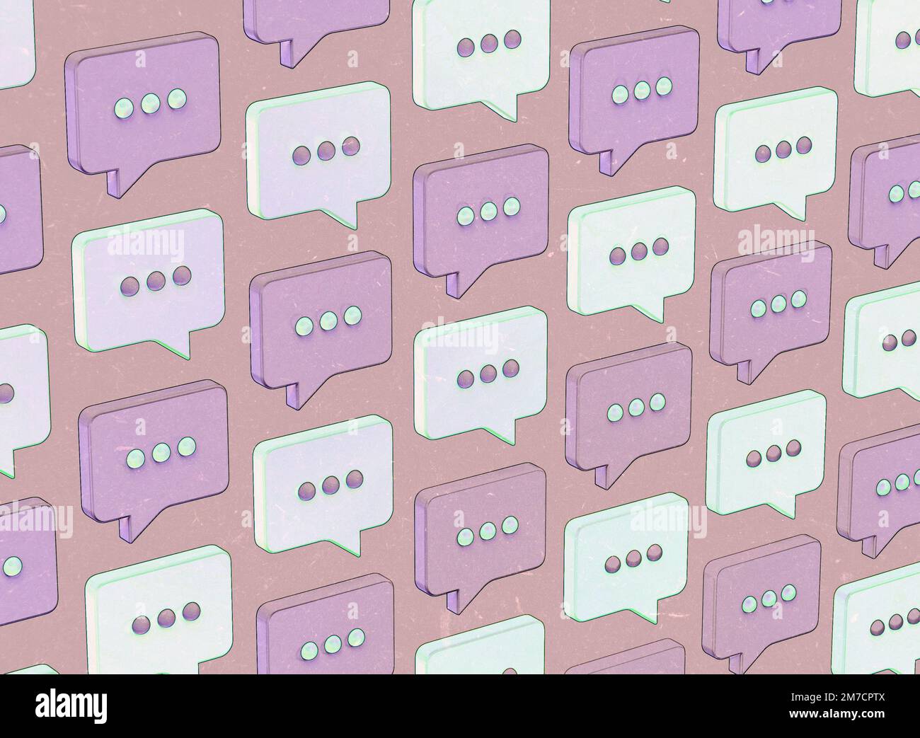 3D illustration of multiple speech bubbles. Speech, conversation 3D ...
