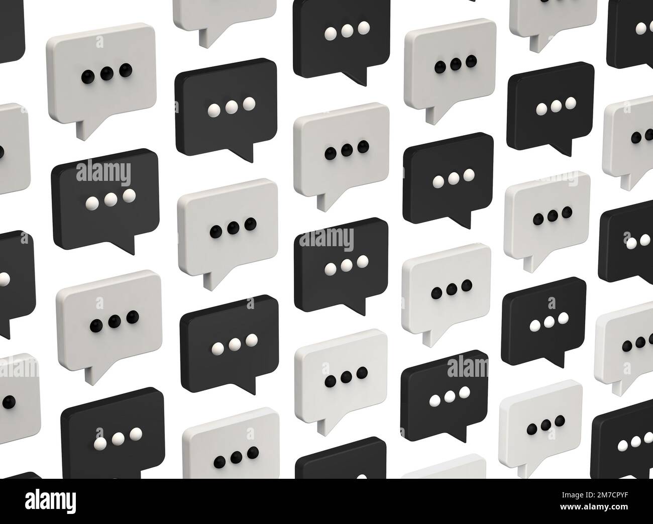 3D illustration of multiple speech bubbles. Speech, conversation 3D ...