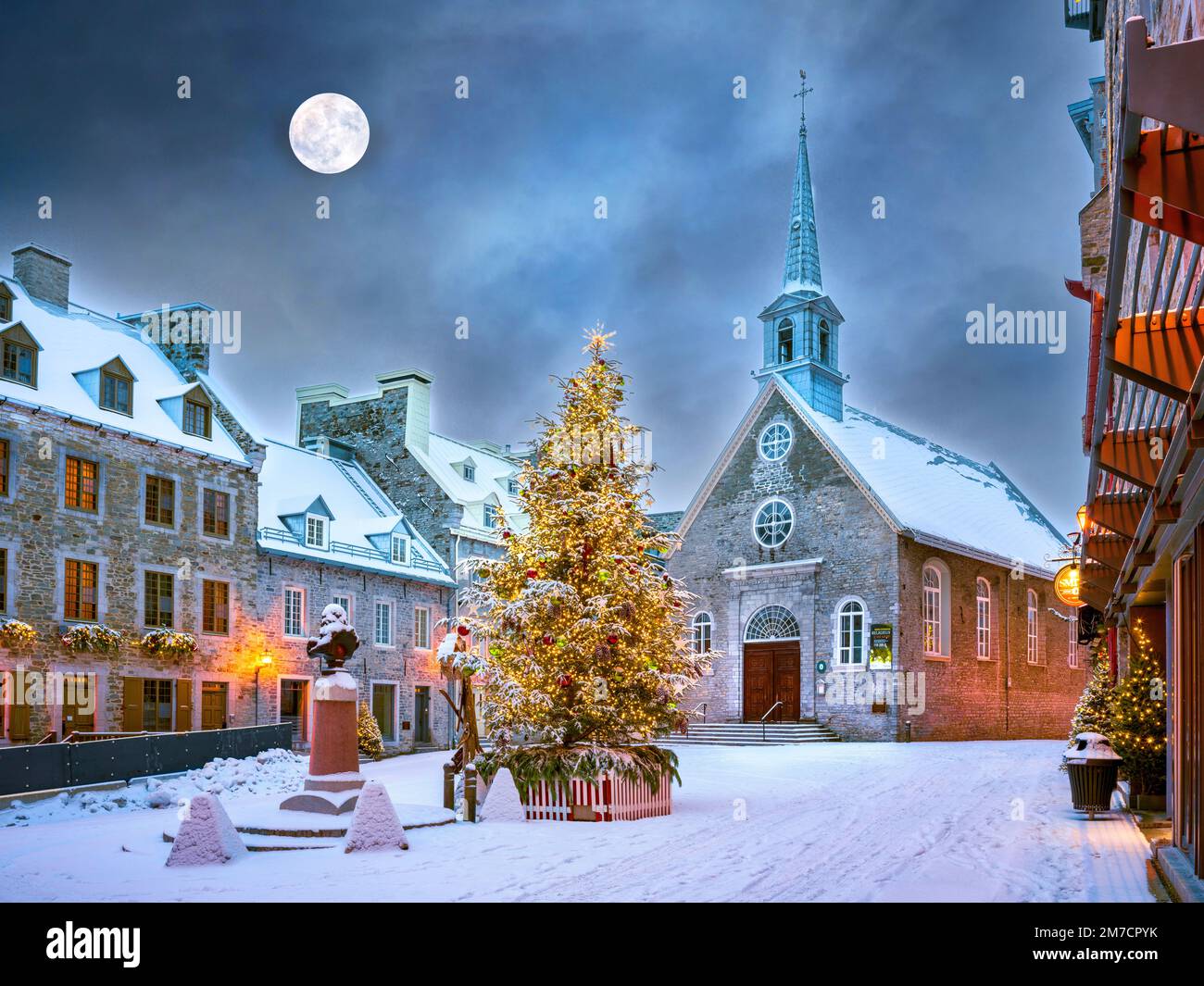 Place Royale with Christmas Tree, Notre Dame Snow and Ice, Under the ...