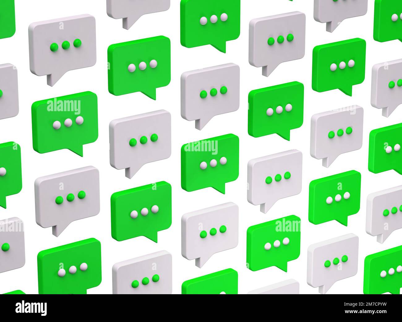 3D illustration of multiple speech bubbles. Speech, conversation 3D ...