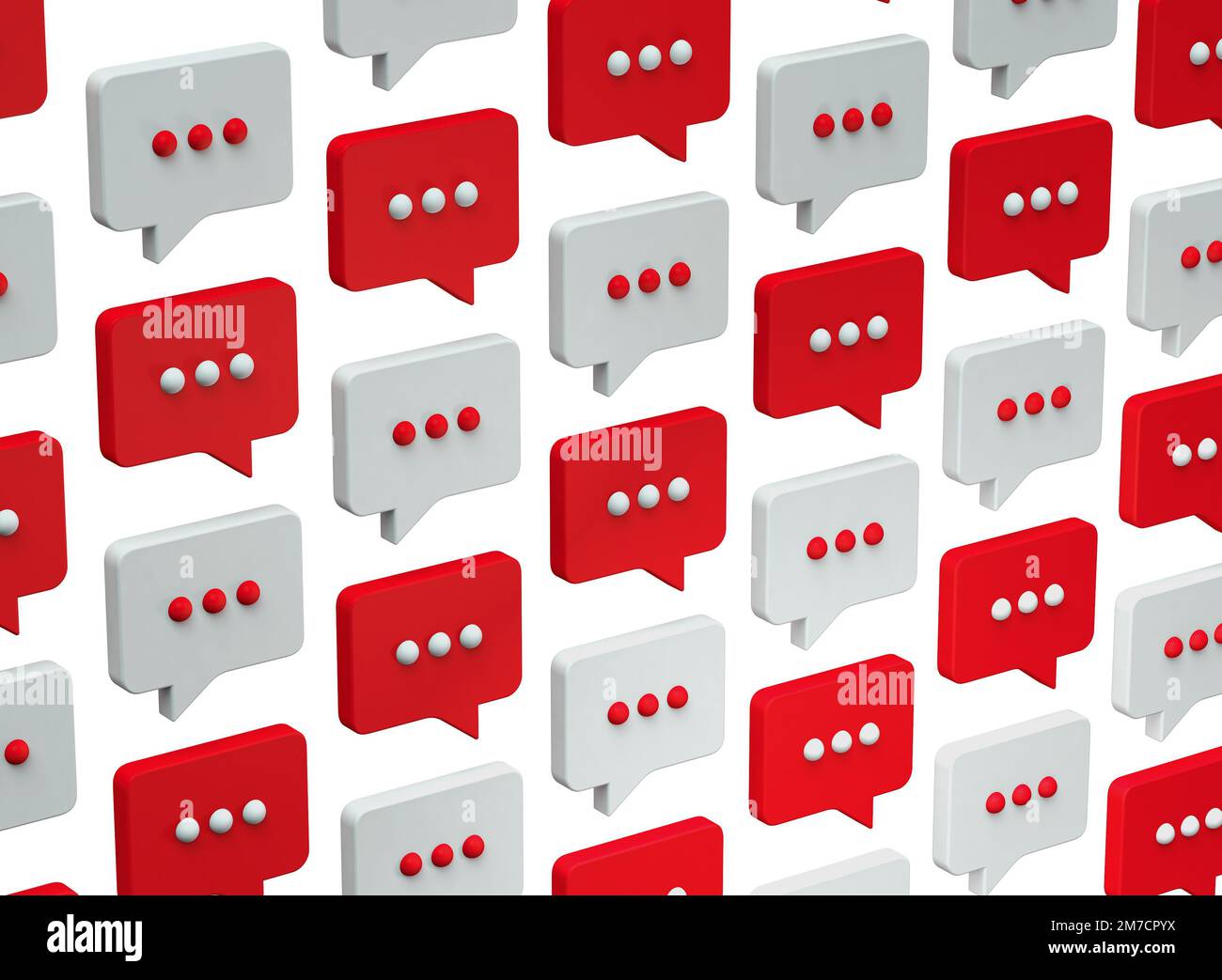 3D illustration of multiple speech bubbles. Speech, conversation 3D ...