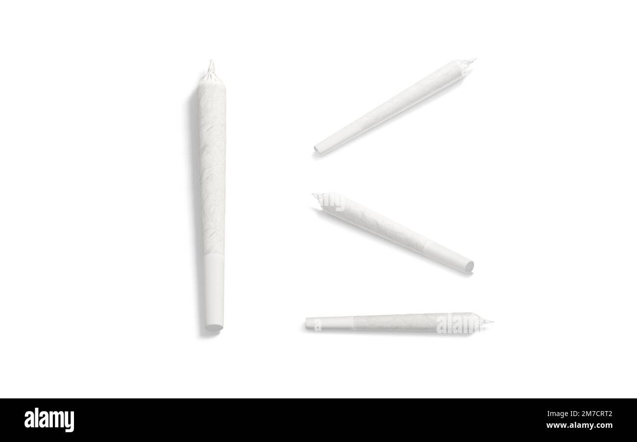Blank white weed joint tube mockup, different views Stock Photo - Alamy