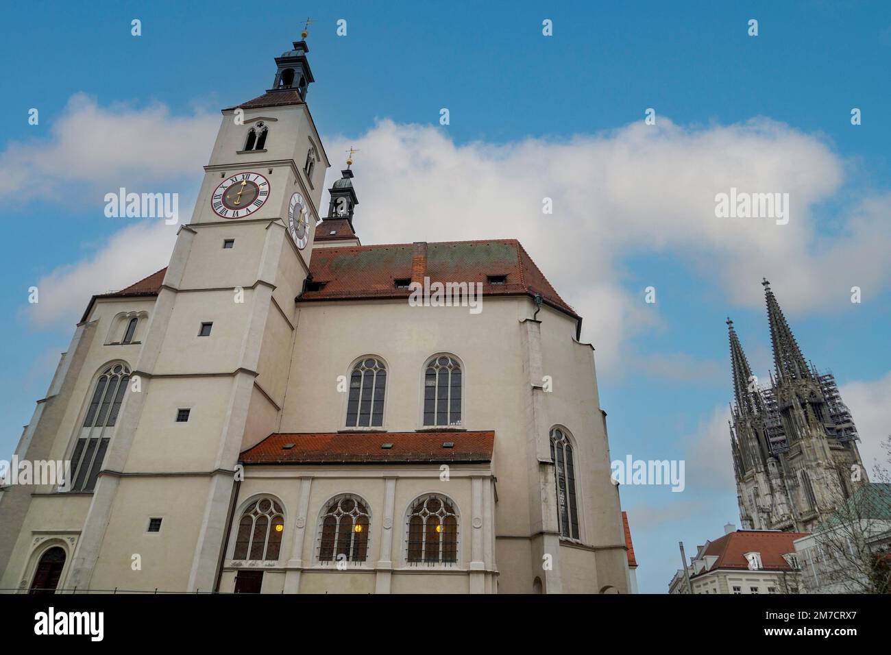 Buildings in the Old Town of Regensburg - Bavaria. UNESCO world ...