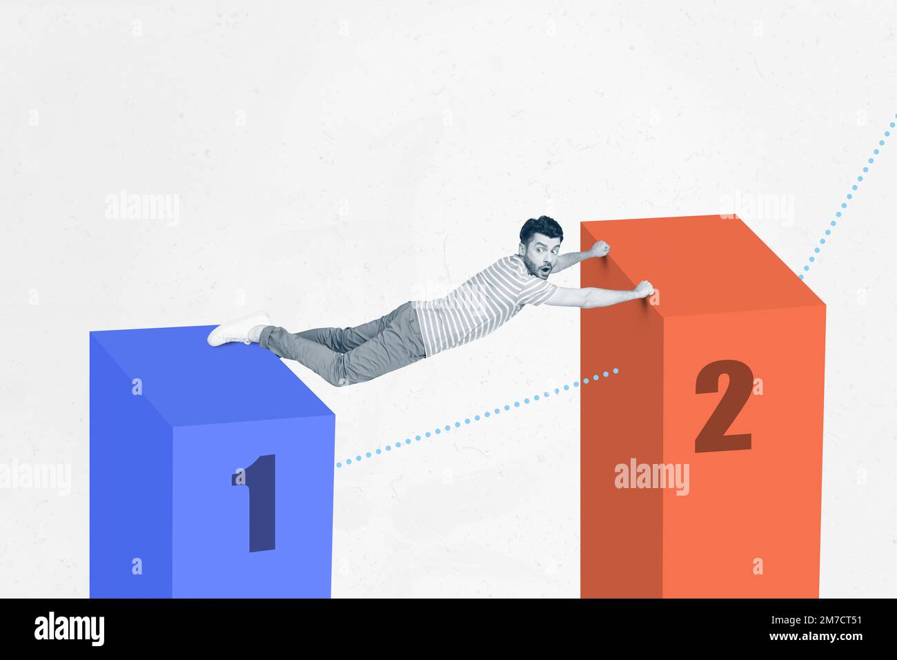 Creative photo 3d collage artwork poster postcard of concentrated man ...