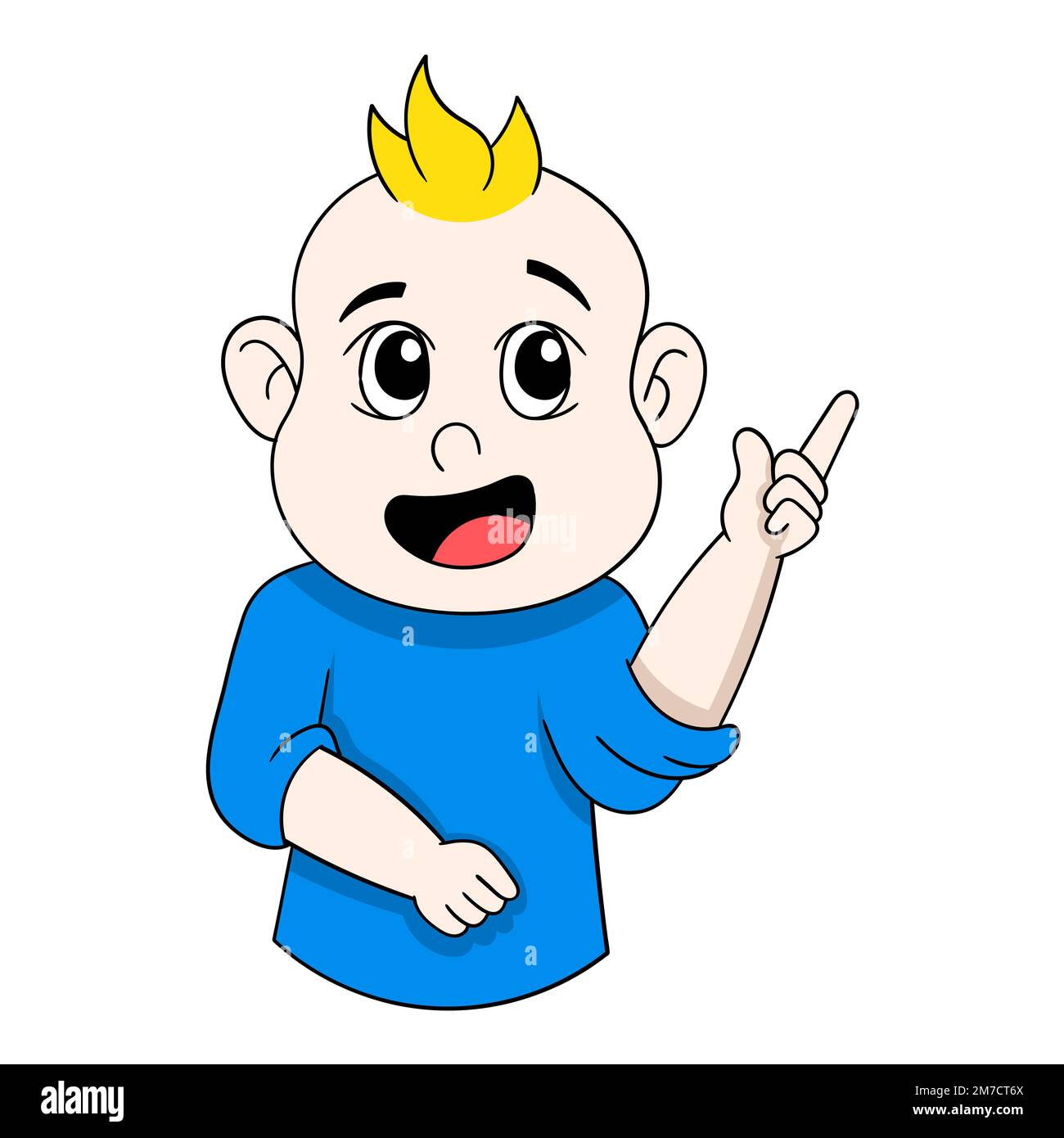 baby boy is showing cute explaining gesture. vector design illustration ...