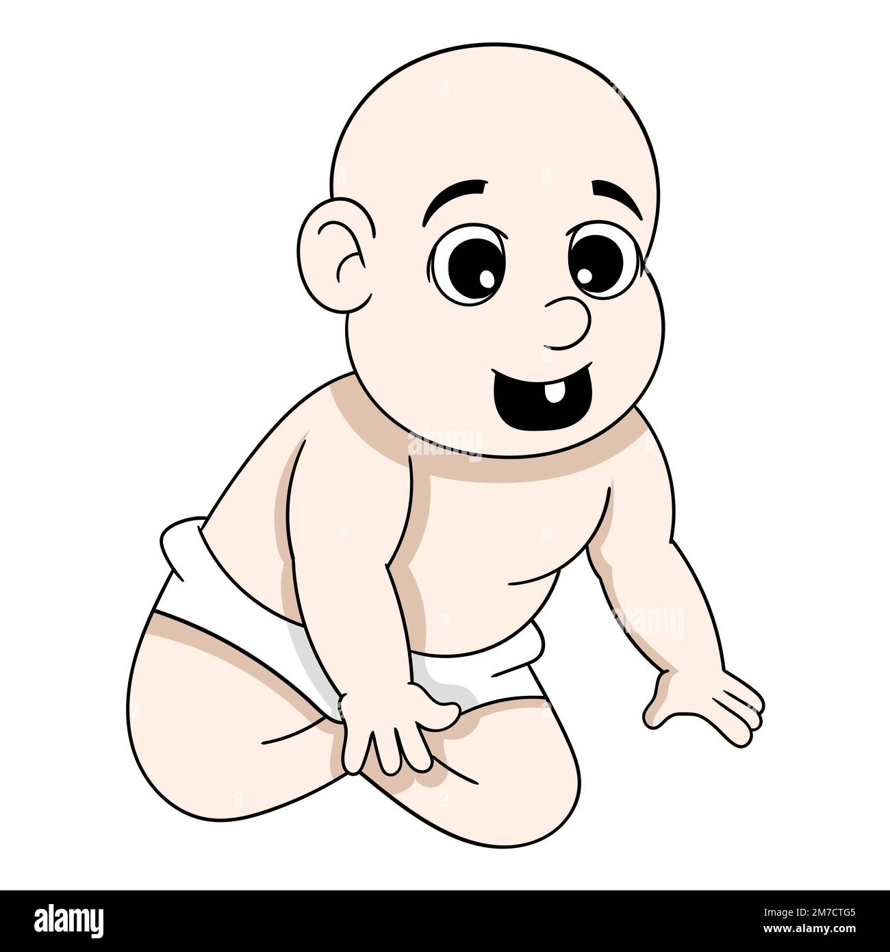 Baby boy crawling cartoon hi-res stock photography and images - Alamy