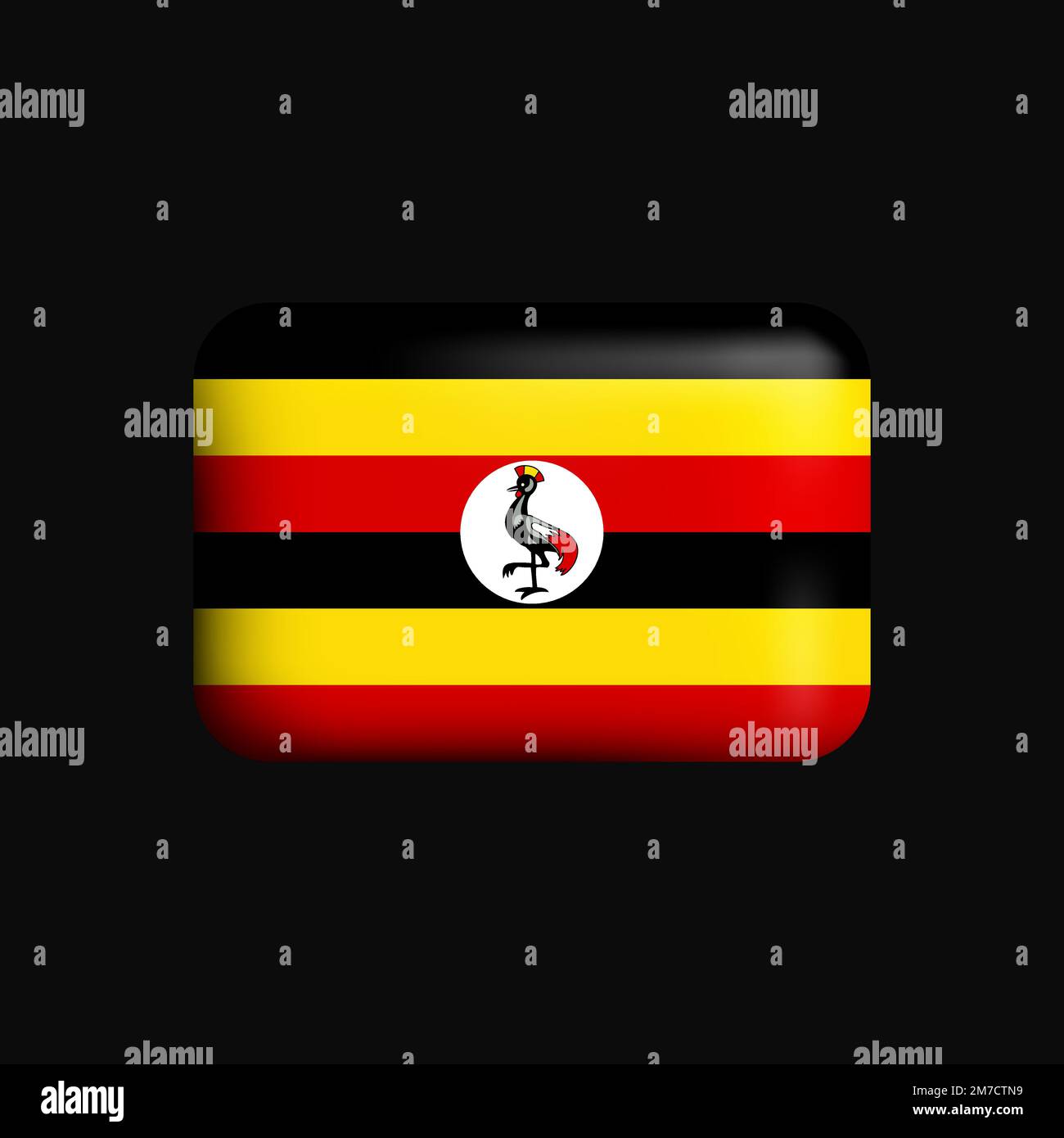 Uganda Flag 3D Icon. National Flag of Uganda. Vector illustration Stock ...