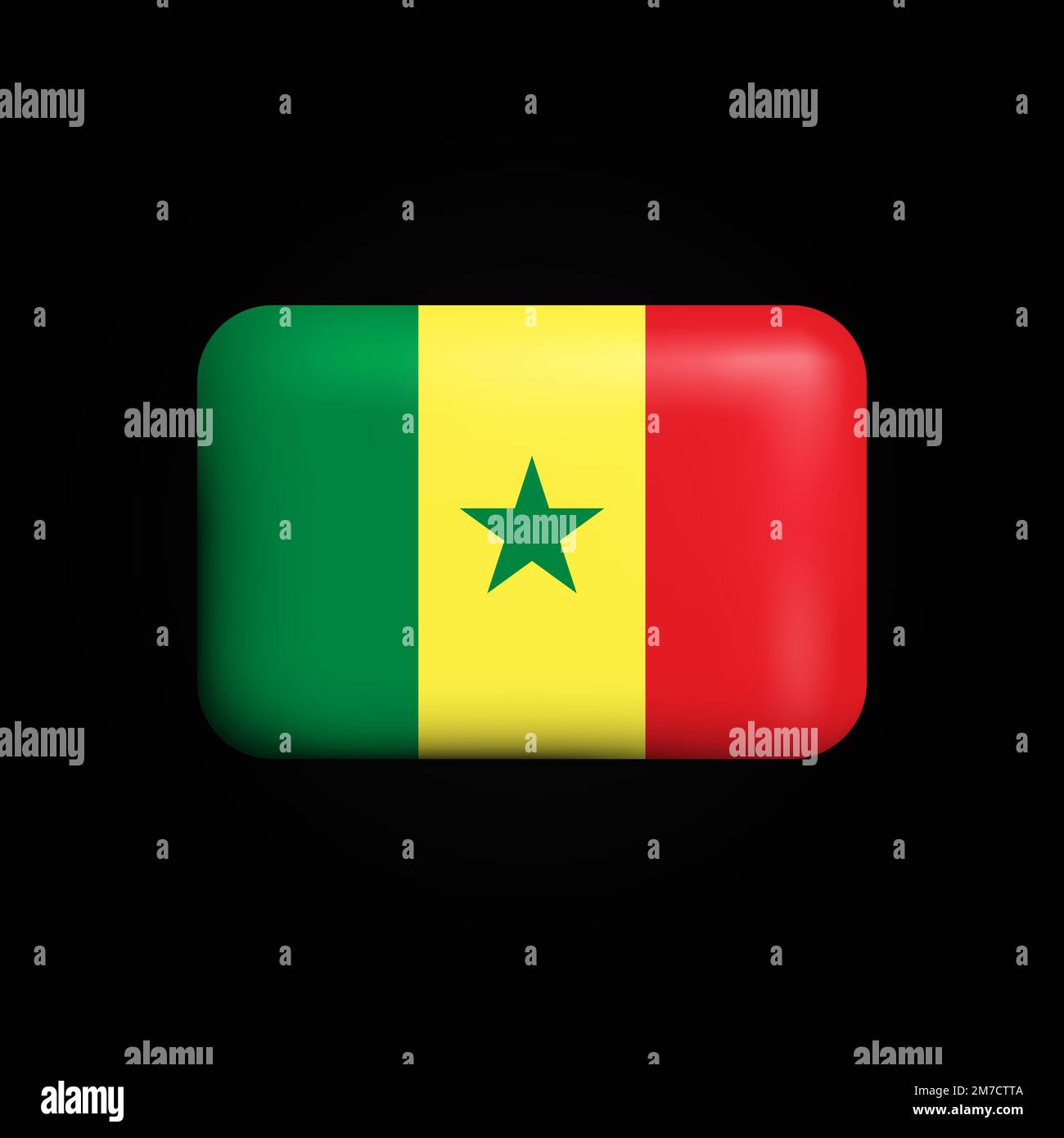 Senegal Flag 3D Icon. National Flag of Senegal. Vector illustration Stock Vector Image & Art - Alamy