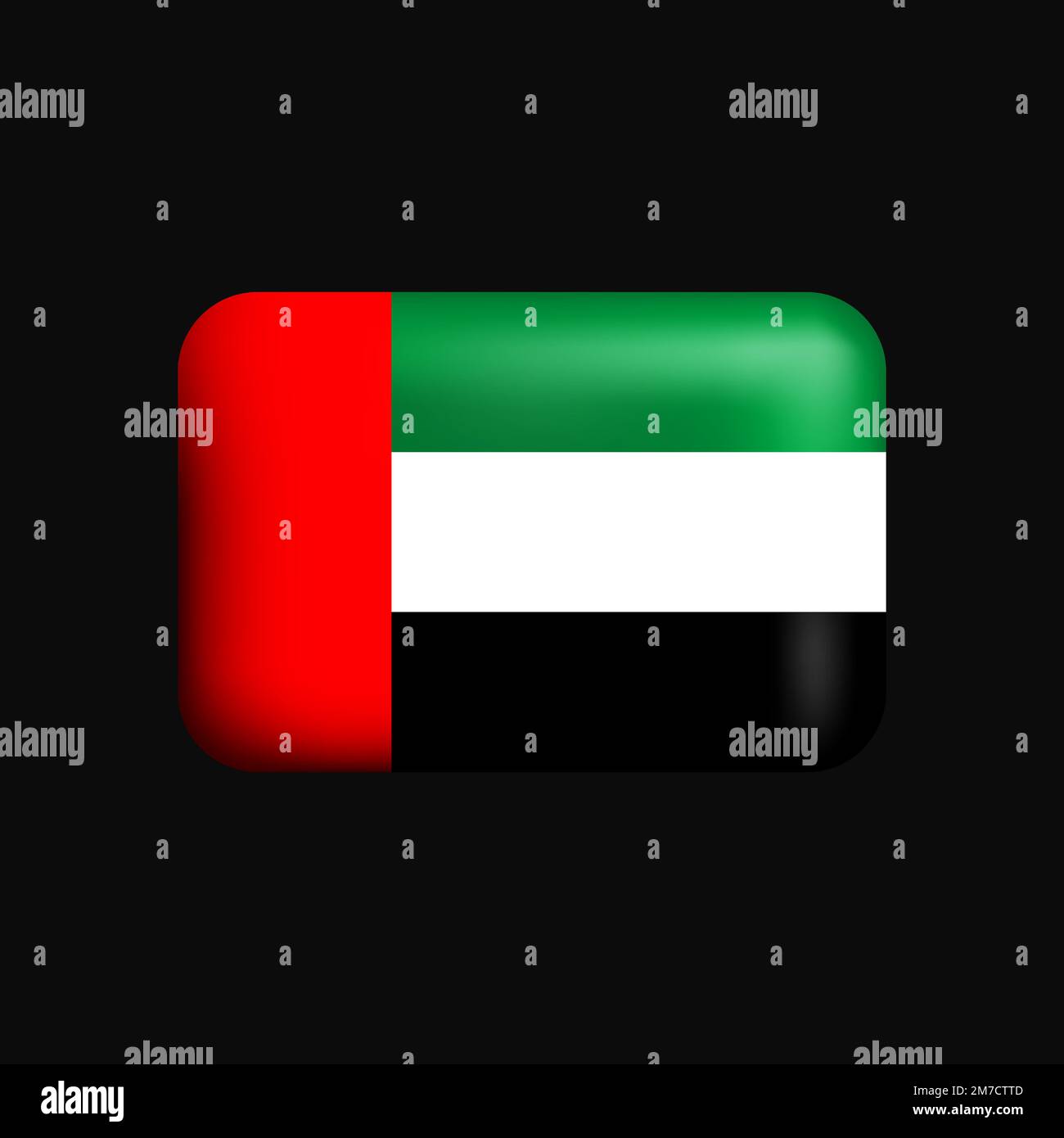United Arab Emirates Flag 3D Icon. National Flag of UAE. Vector ...