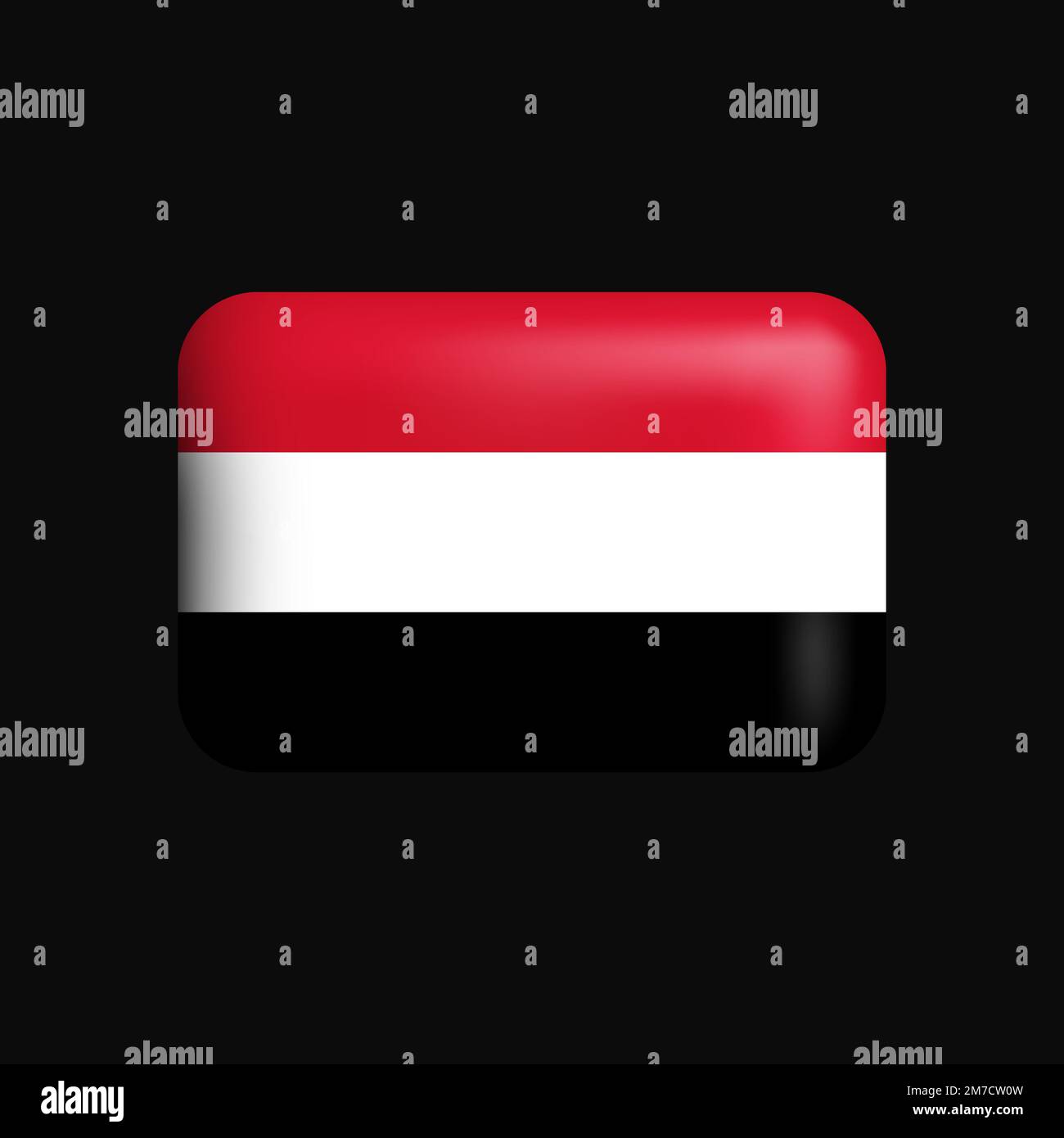 Yemen Flag 3D Icon. National Flag of Yemen. Vector illustration Stock ...
