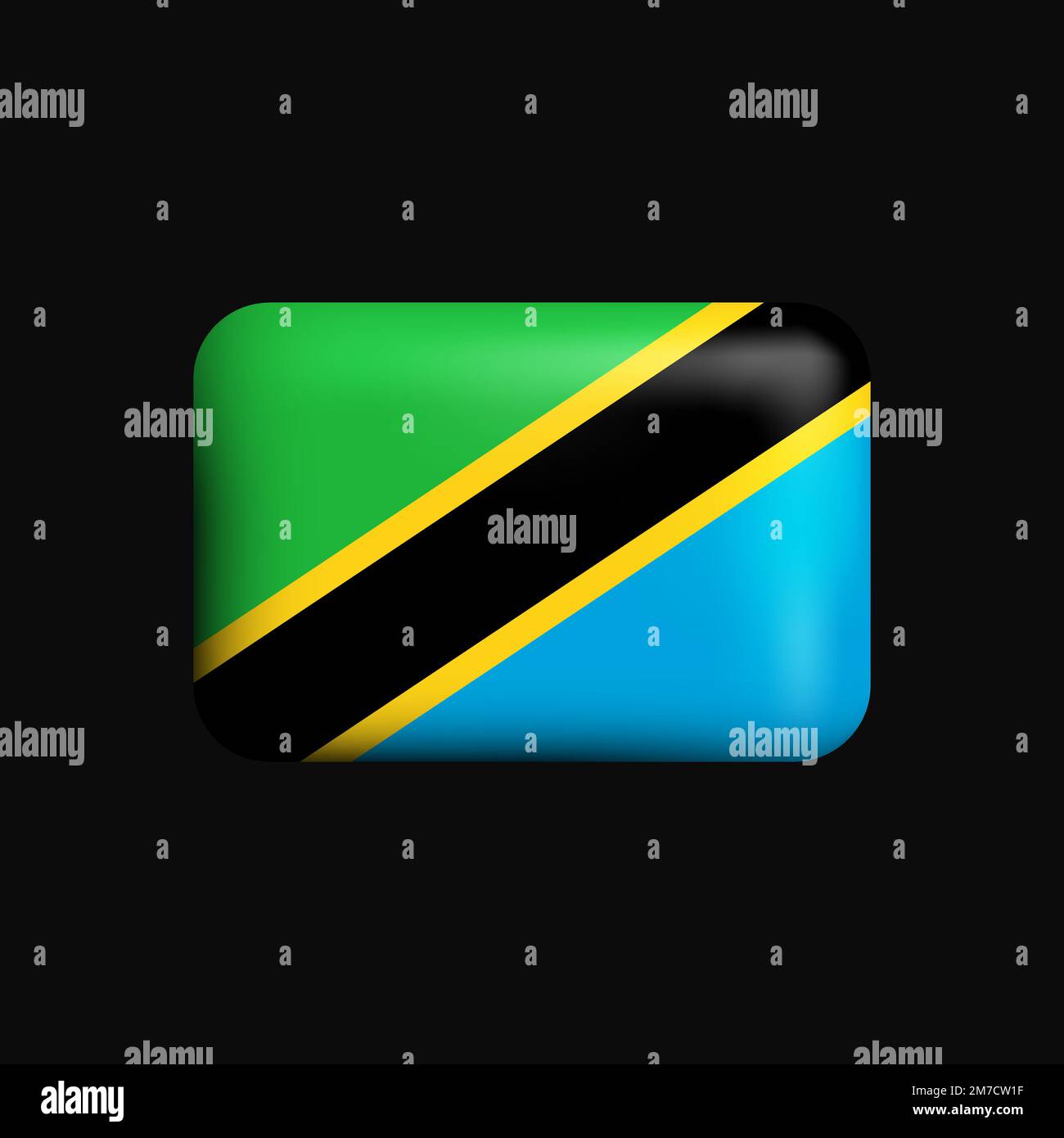 Tanzania Flag 3D Icon. National Flag of Tanzania. Vector illustration ...