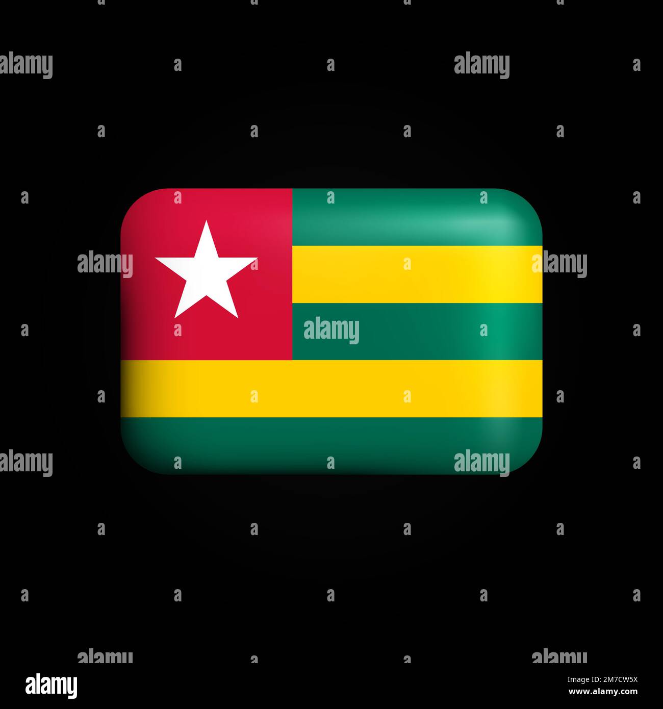 Togo Flag 3D Icon. National Flag of Togo. Vector illustration Stock ...