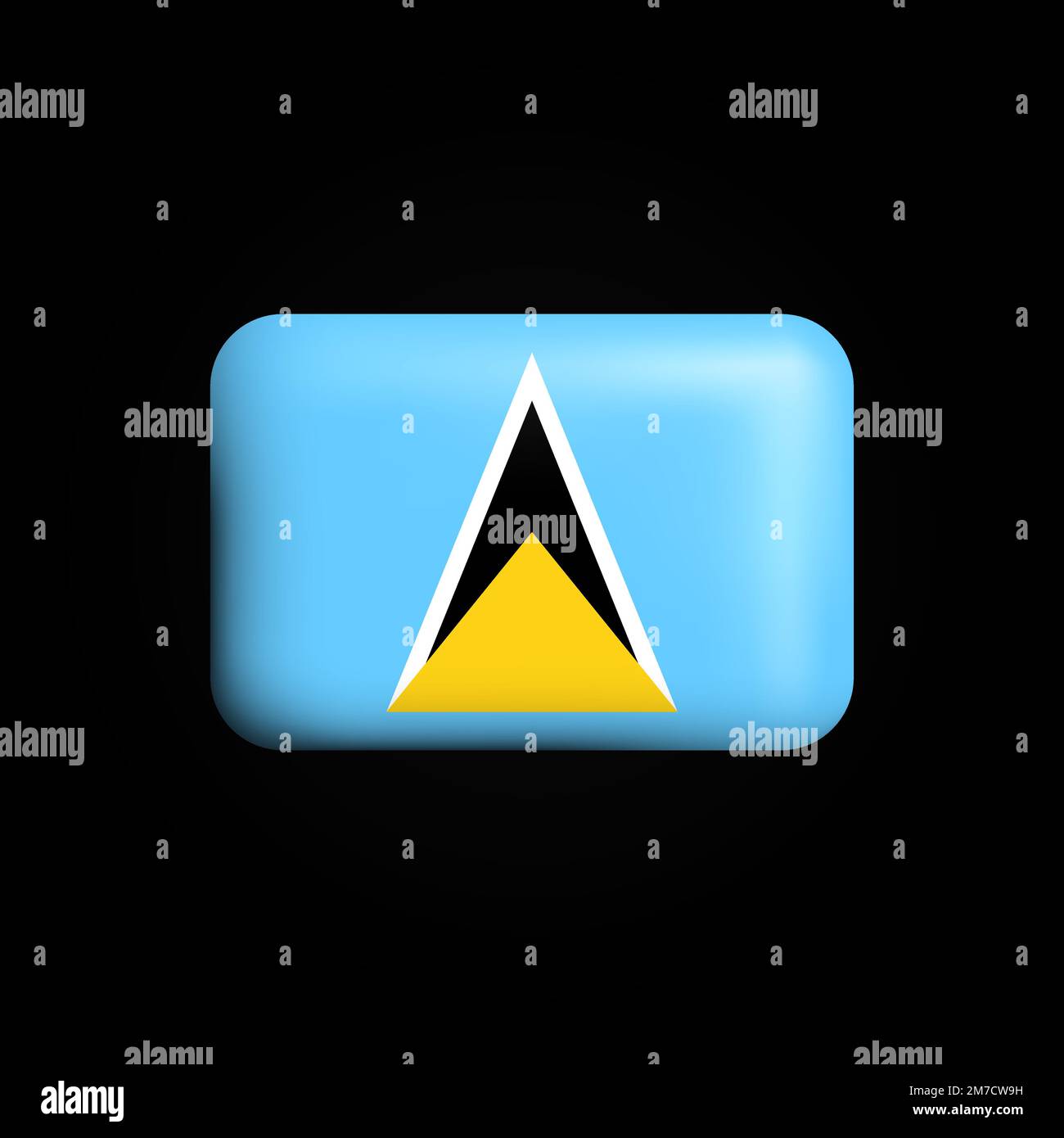 Saint Lucia Flag 3D Icon. National Flag of Saint Lucia. Vector ...