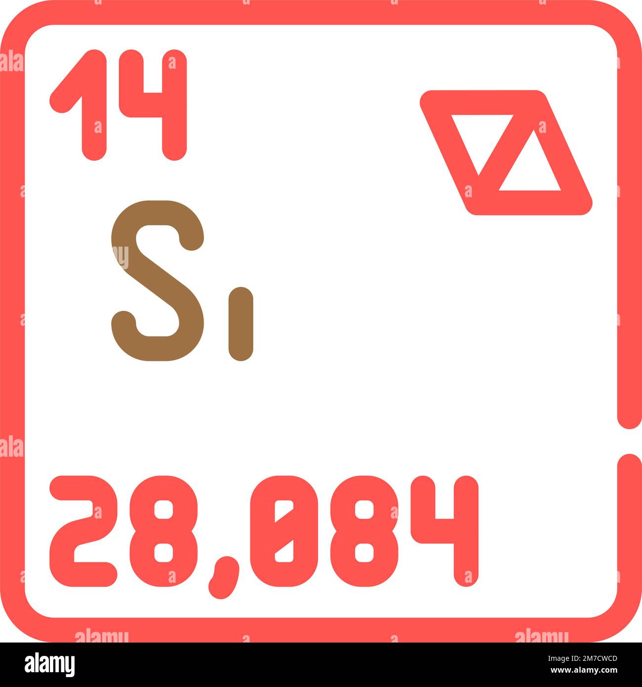 silicon chemical element color icon vector illustration Stock Vector ...