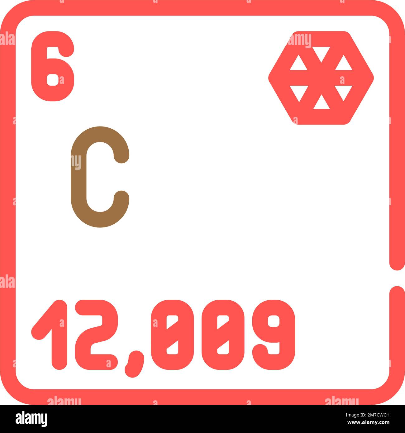 carbon chemical element color icon vector illustration Stock Vector ...