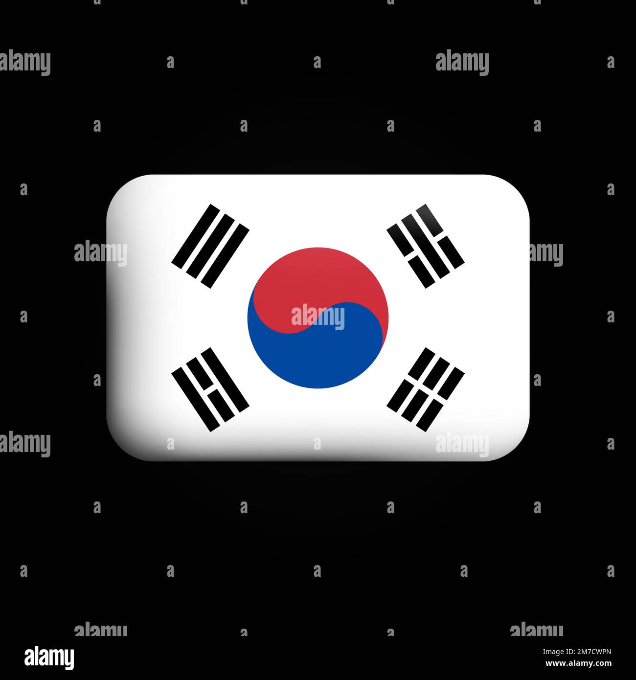 South Korea Flag 3d Icon National Flag Of South Korea Vector