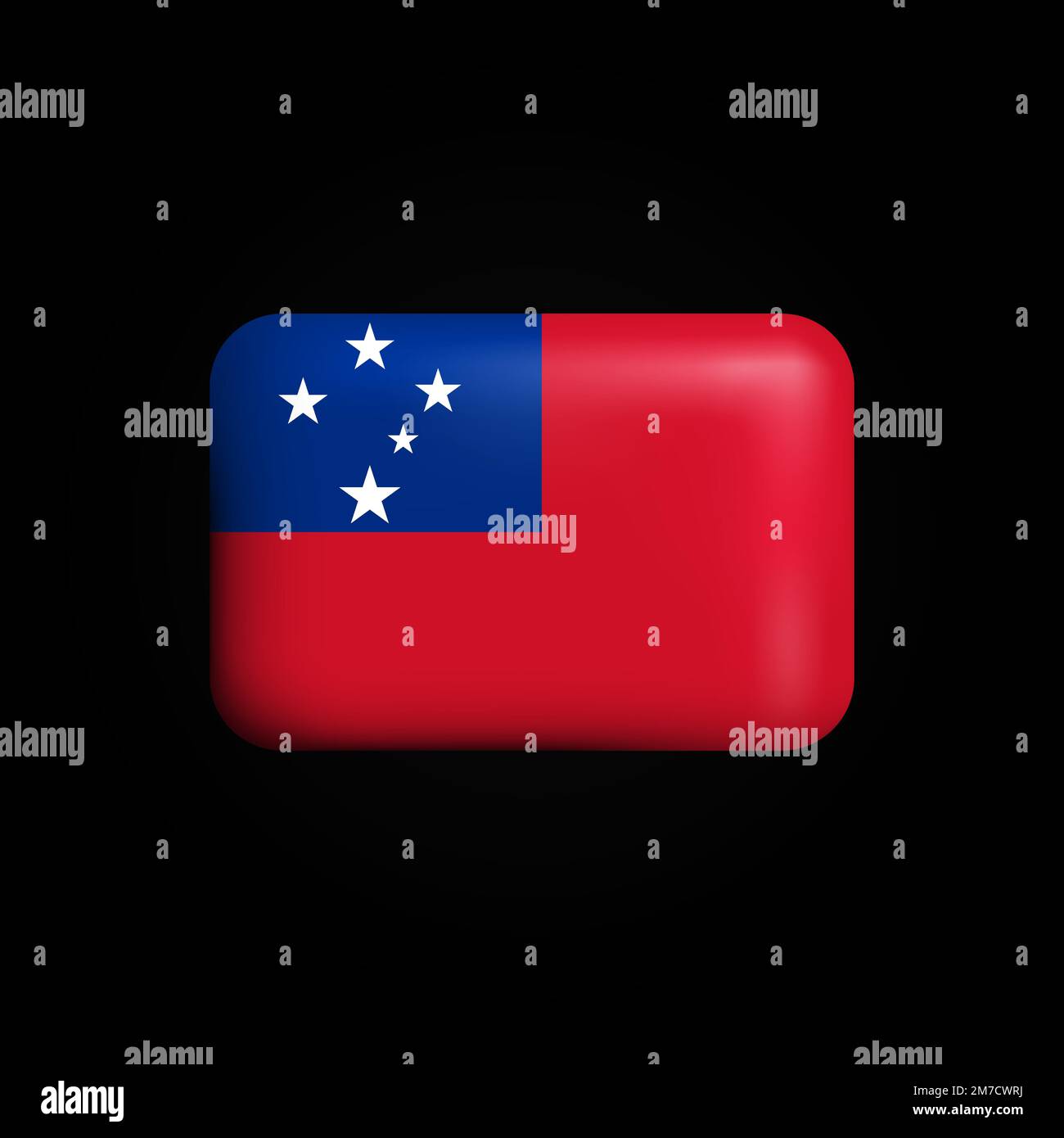 Samoa Flag 3D Icon. National Flag of Samoa. Vector illustration Stock ...