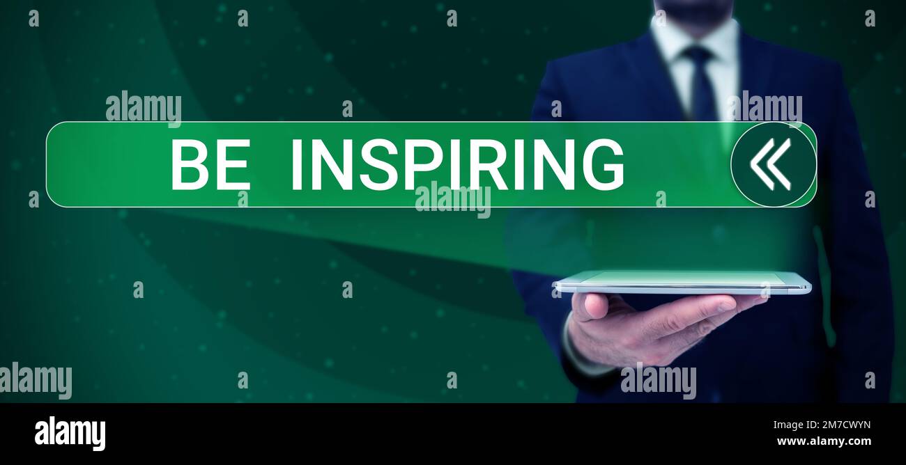 Text caption presenting Be Inspiring. Business overview Having the ...