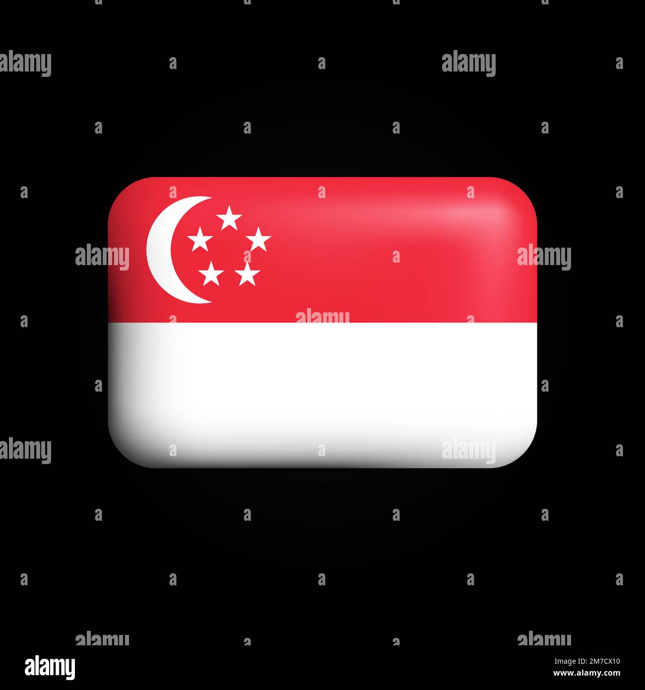 Singapore Flag 3D Icon. National Flag of Singapore. Vector illustration ...