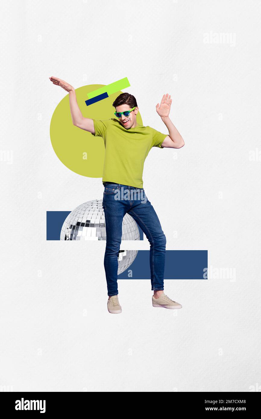 Photo artwork composite collage of youngster swag guy wear casual ...