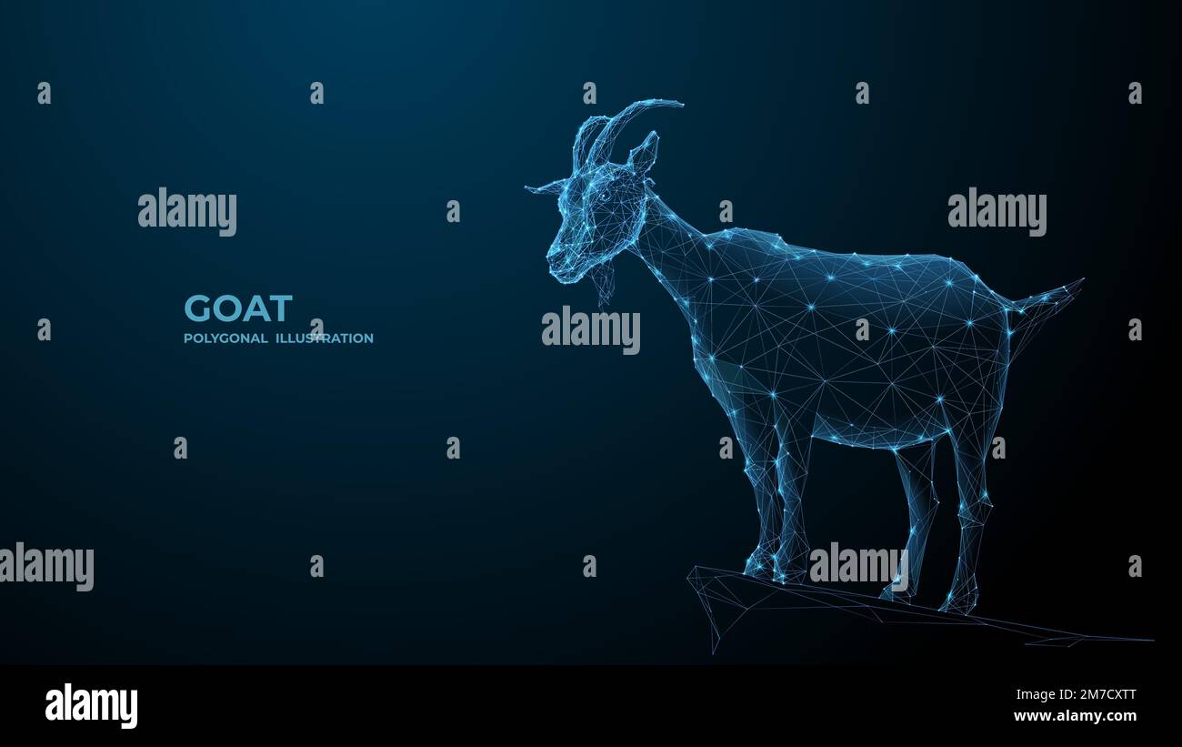 Goat. Technology Digital Polygon Vector on dark background Stock Vector ...