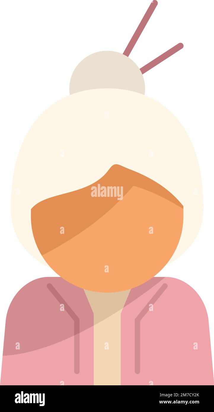 Grandma icon flat vector. Age generation. Adult life isolated Stock ...