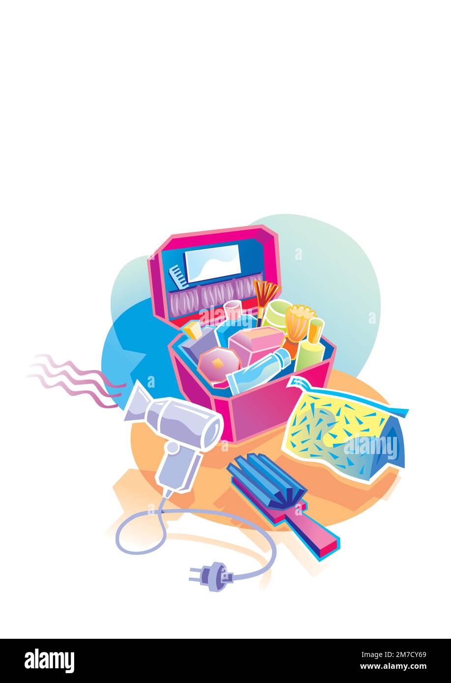 Hair dryer flat linear Cut Out Stock Images & Pictures - Alamy