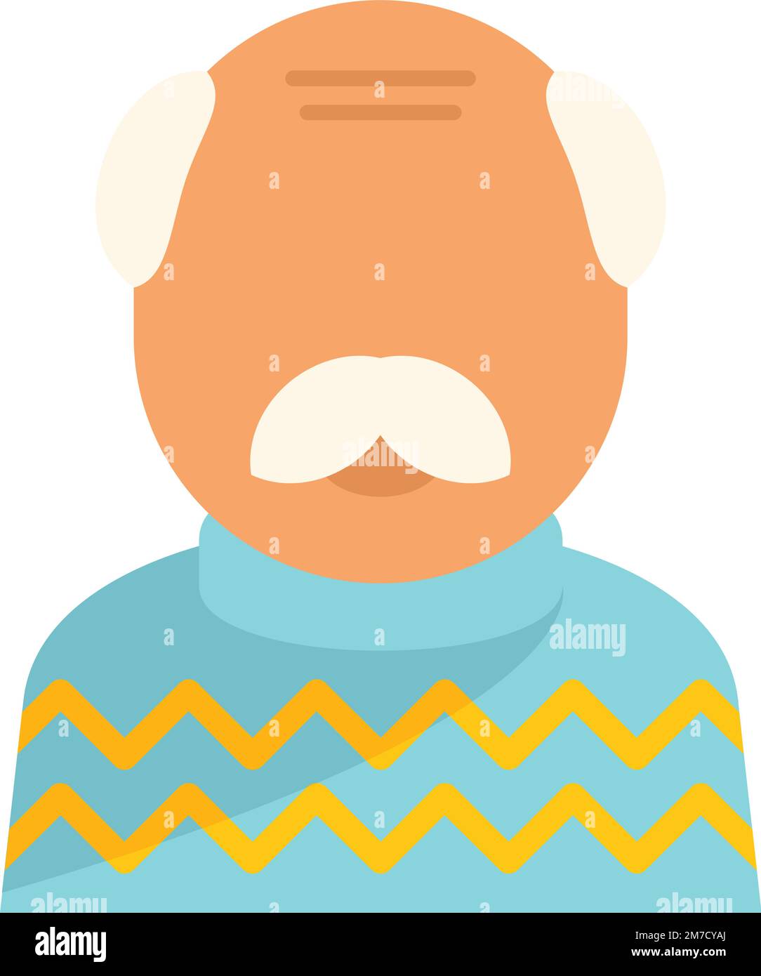 Senior man icon flat vector. Adult life. Generation stage isolated ...