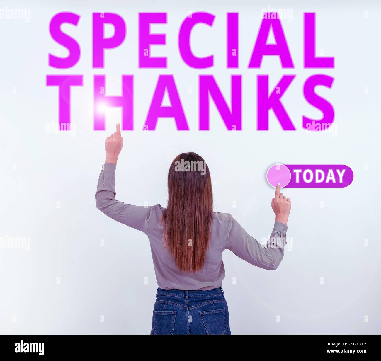 Handwriting text Special Thanks. Concept meaning expression of ...