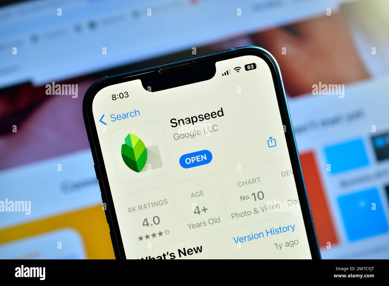 New Delhi, India – January 07, 2023: Snapseed photo editing app on ...
