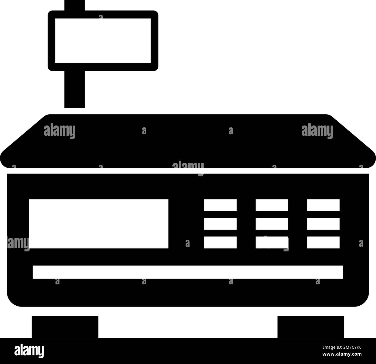 Groceries Digital Weighing Scale. Flat Vector Icon illustration. Simple ...