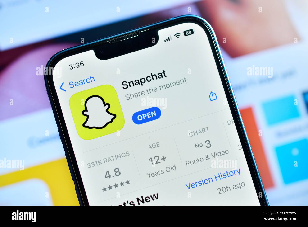 New Delhi, India – January 07, 2023: Snapchat app on iphone, social ...