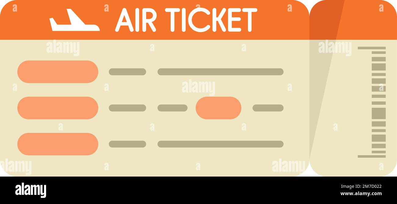 Ticket icon flat vector. Airline pass. Air flight isolated Stock Vector ...