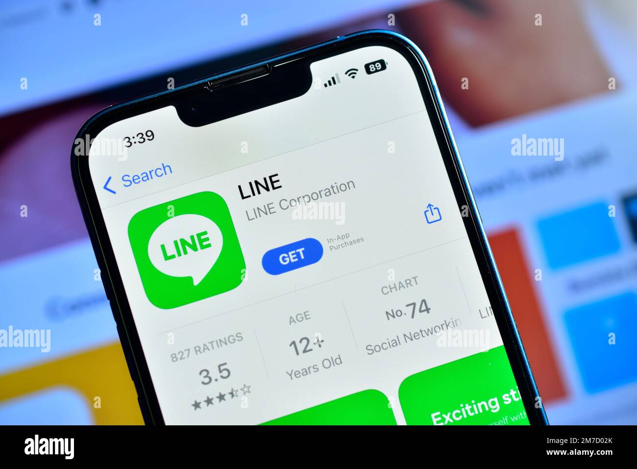 New Delhi, India – January 07, 2023: Line app on smartphone, line ...