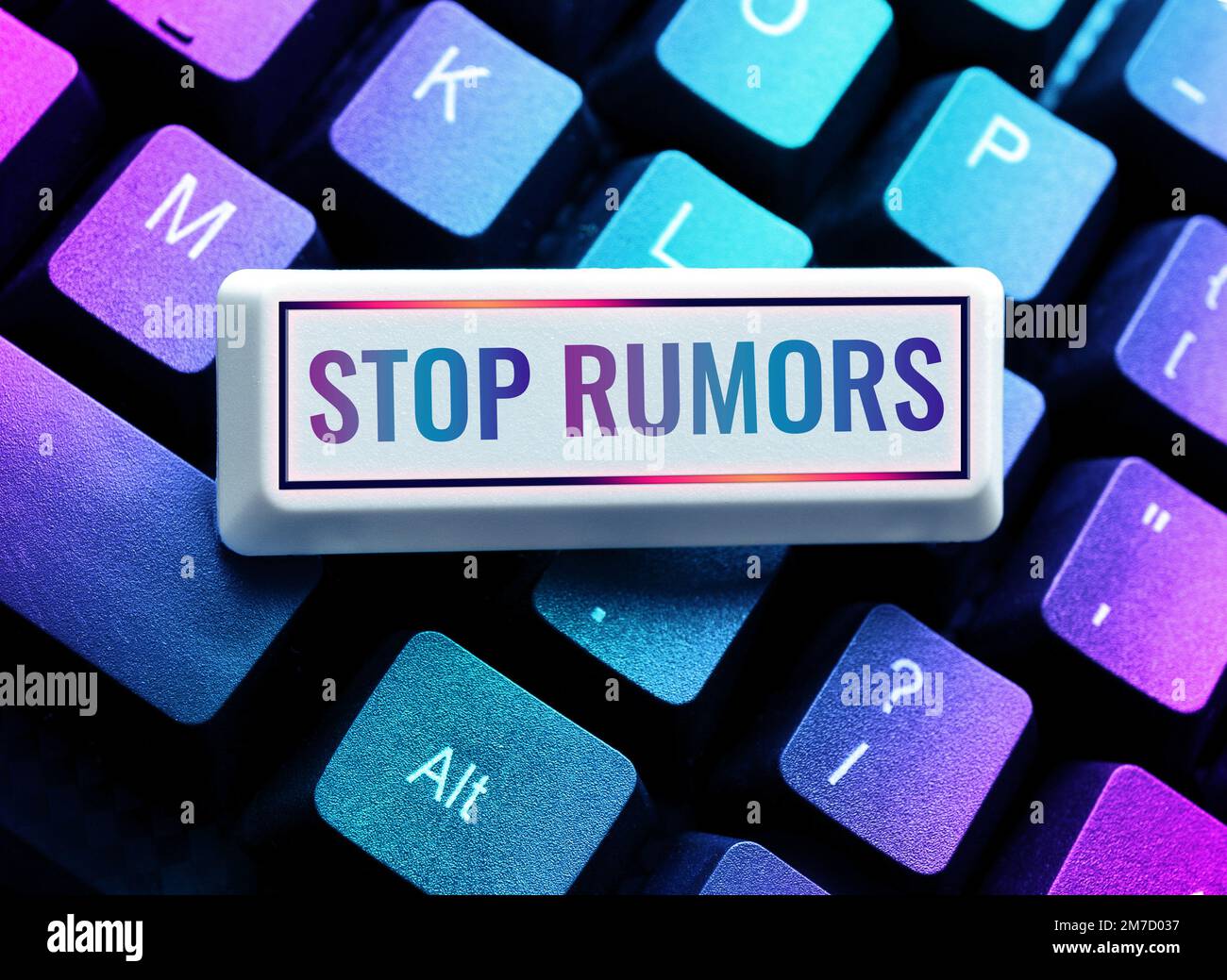 Writing displaying text Stop Rumors. Business concept put an end ...