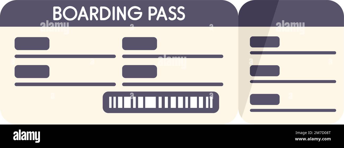 Pass ticket icon flat vector. Air plane. Airline flight isolated Stock ...