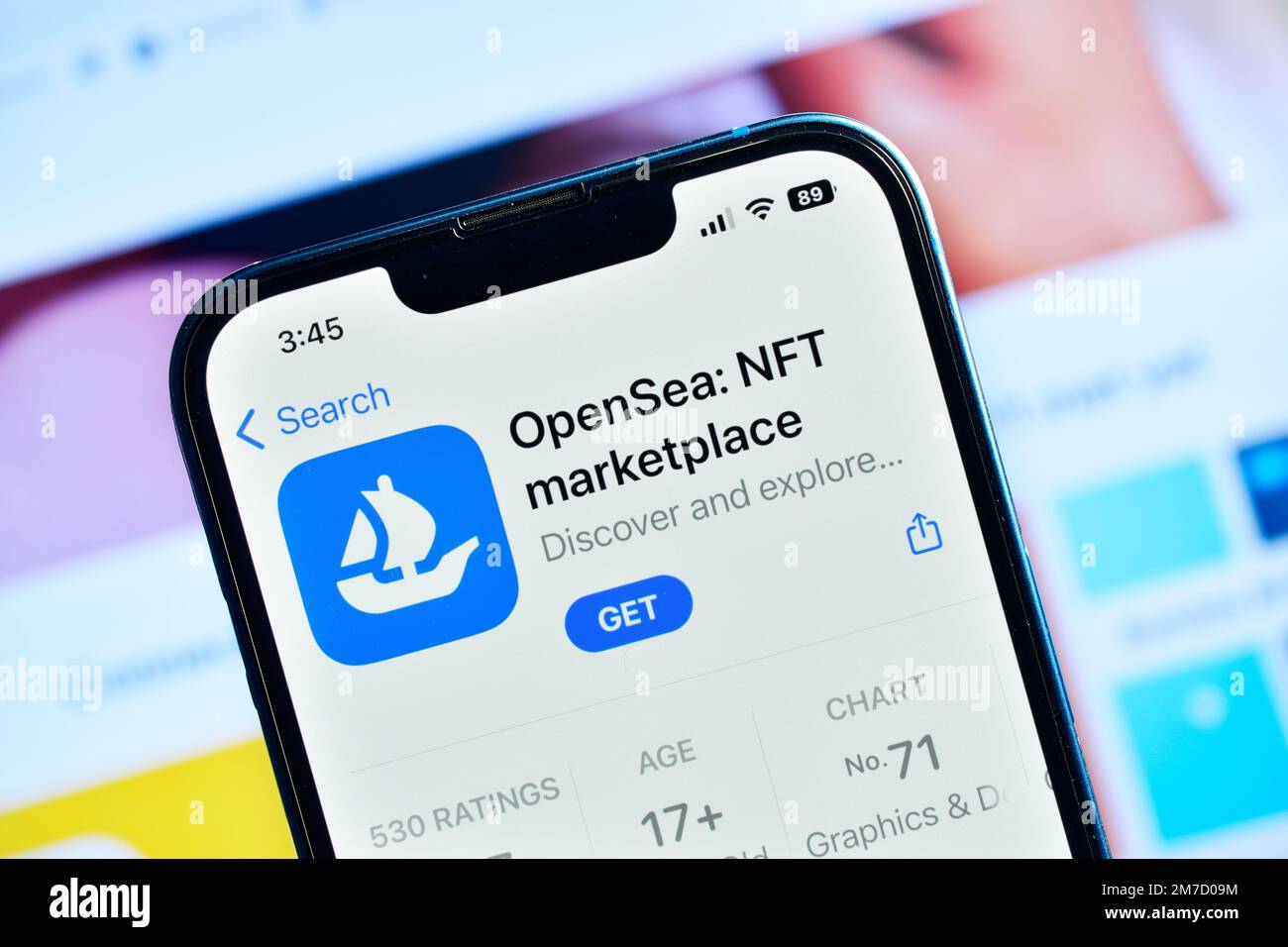 New Delhi, India – January 07, 2023: Open Sea is a marketplace for sale ...