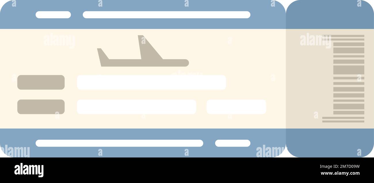 Airplane ticket icon flat vector. Airline plane. Air pass isolated ...