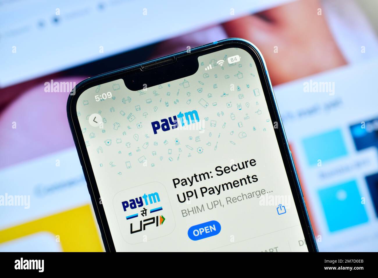 New Delhi, India – January 07, 2023: Paytm used to pay and receive ...