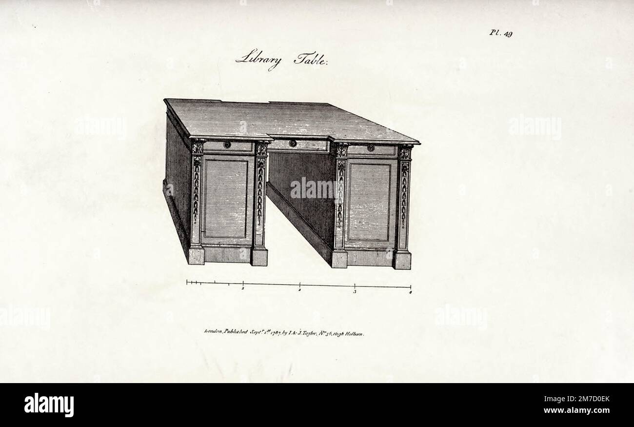 Library desk The cabinet maker and upholsterer's guide; or, Repository ...
