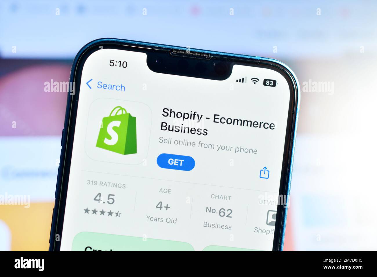New Delhi, India – January 07, 2023: Shopify app on phone used to ...
