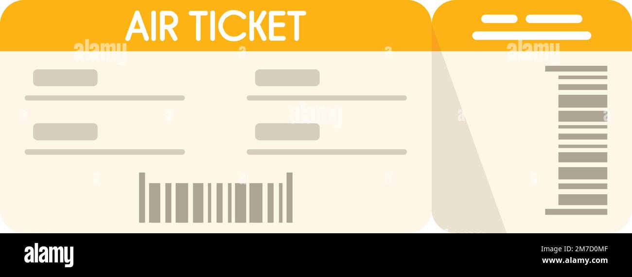 Template airline ticket icon flat vector. Fly trip. Airport travel ...