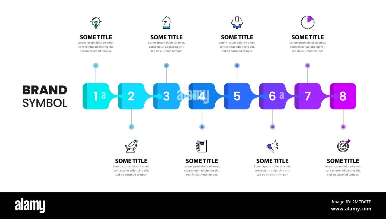 Infographic template with icons and 8 options or steps. Squares. Can be ...