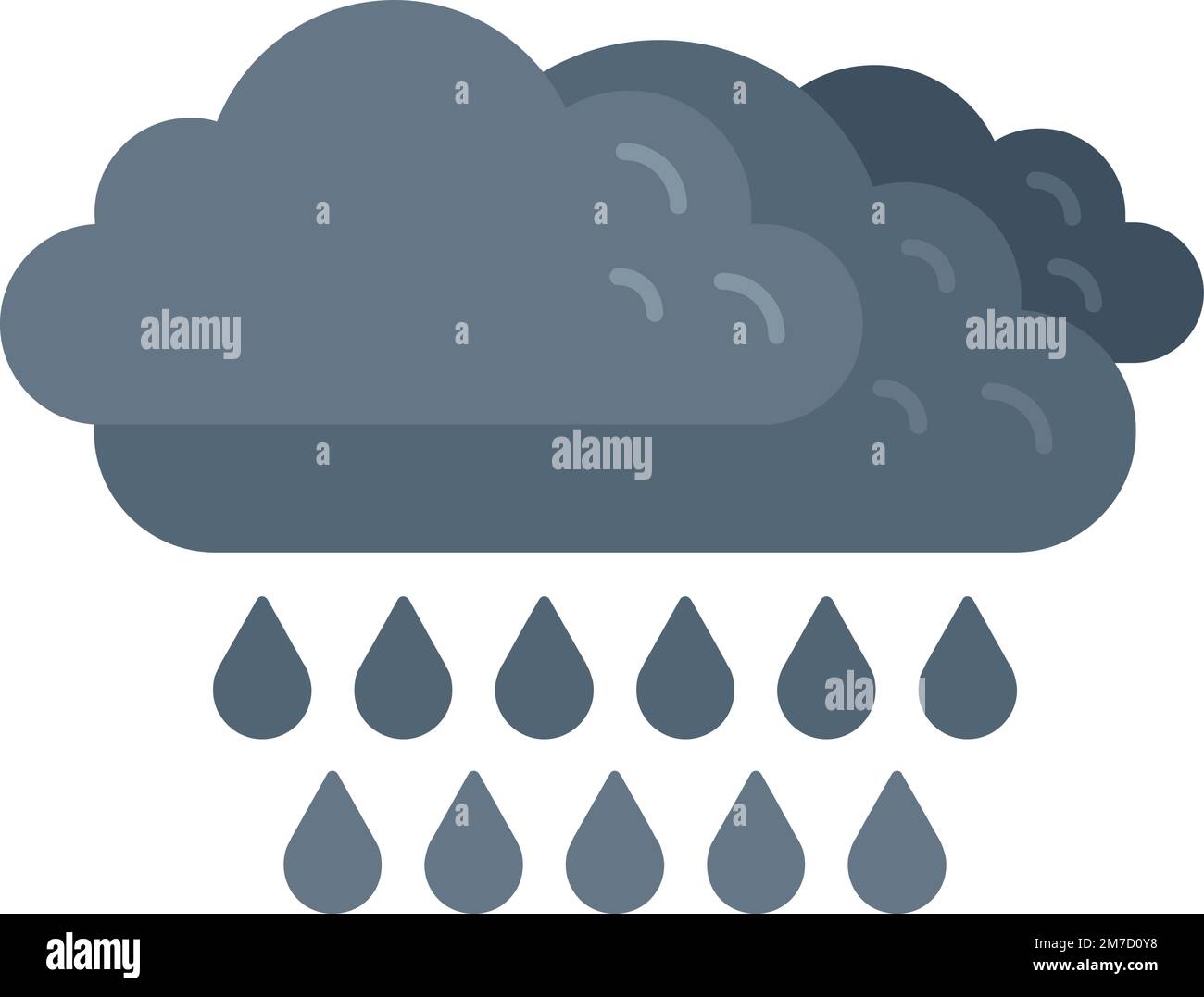 Cloudy rain icon flat vector. Weather cloud. Meteo rainy isolated Stock ...