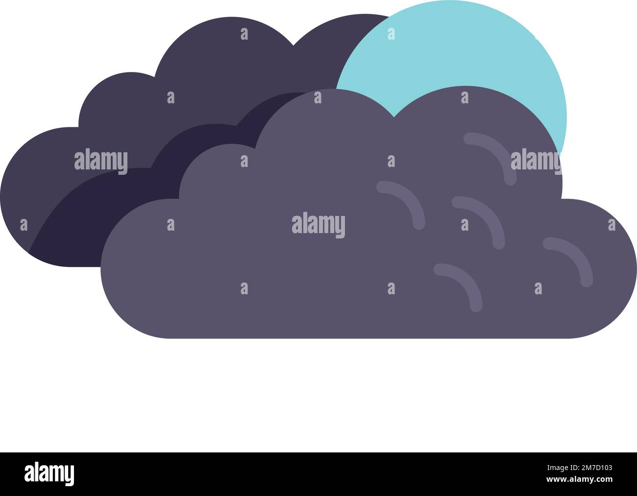 Cloudy snow icon flat vector. Weather cloud. Cold fog isolated Stock ...