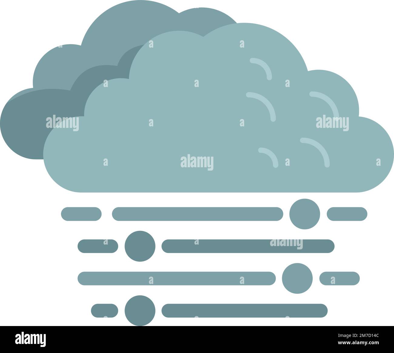 Cloudy sky icon flat vector. Cold meteo. Autumn sky isolated Stock ...