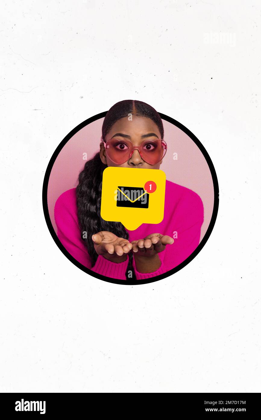 Creative photo 3d collage artwork poster postcard of beautiful lady ...