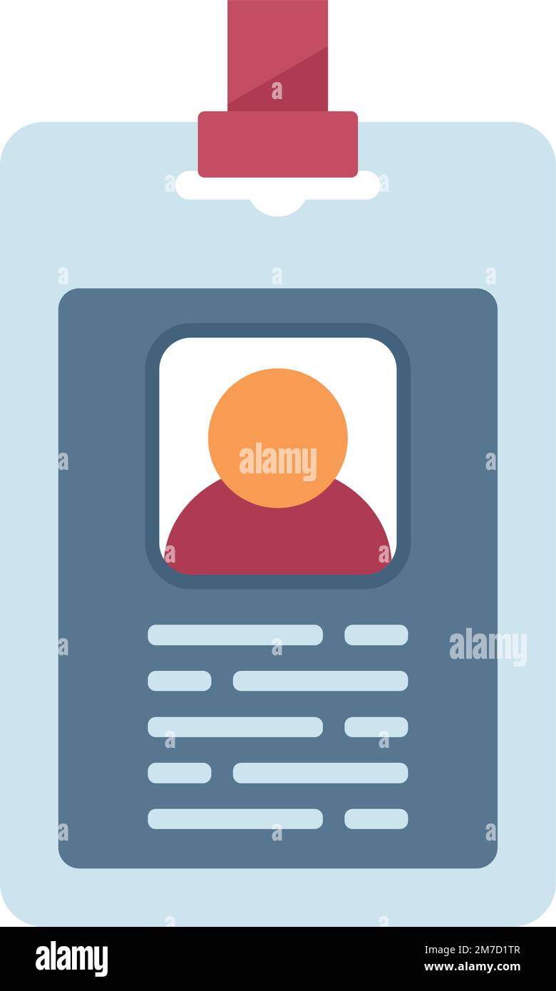 Membership id card icon flat vector. Pass template. Personal plastic ...