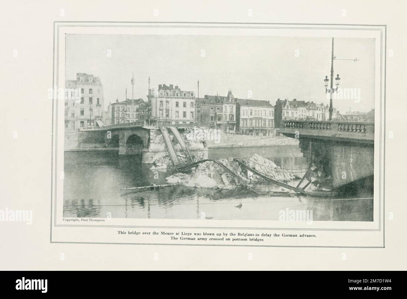 Bridge Destroyed by the Belgians at Liege from the book The story of ...